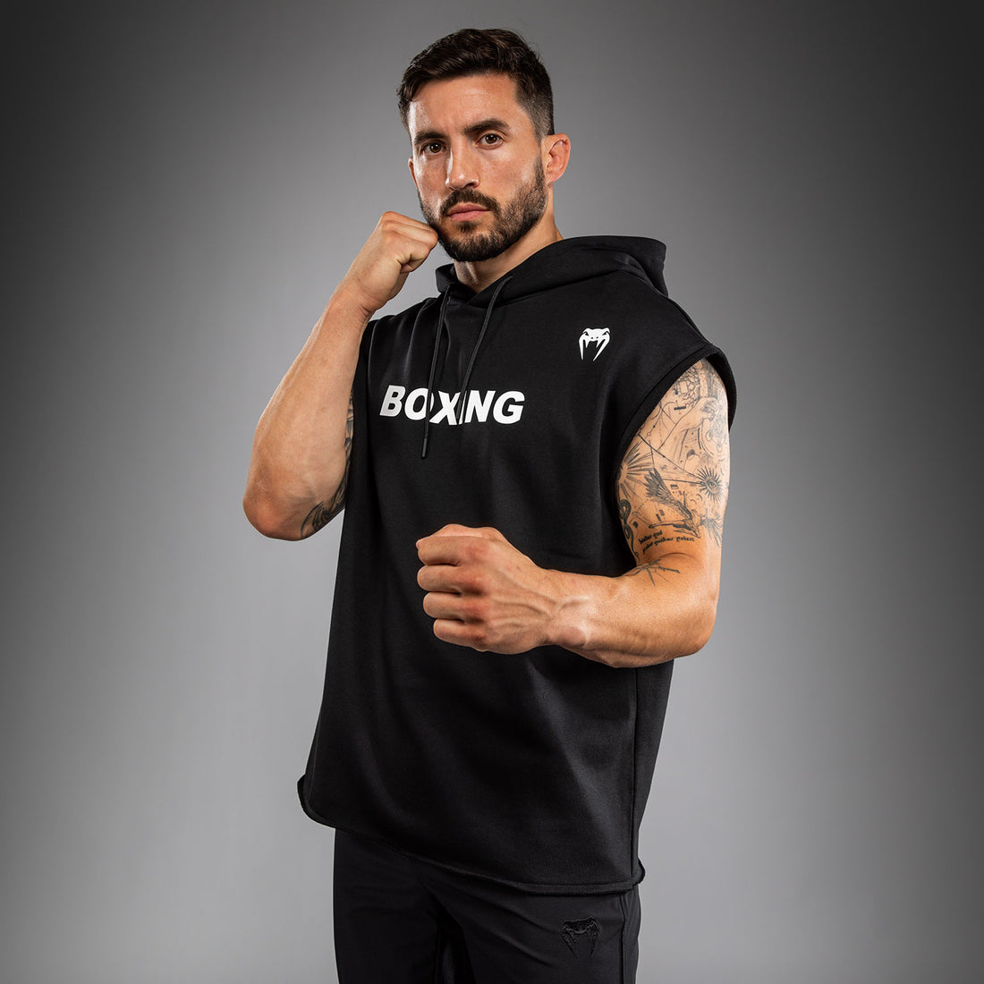 Venum Boxing VT Sleeveless Hoodie - Black/White - Venum