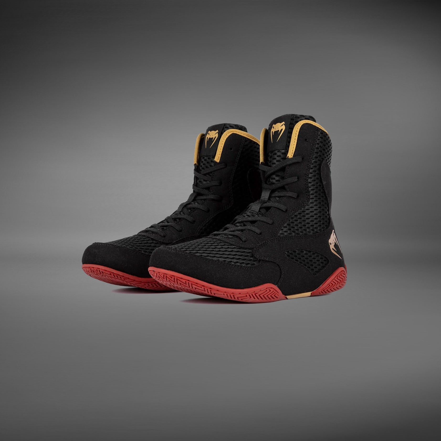 Venum Contender Boxing Shoes - Black/Gold/Red - Venum