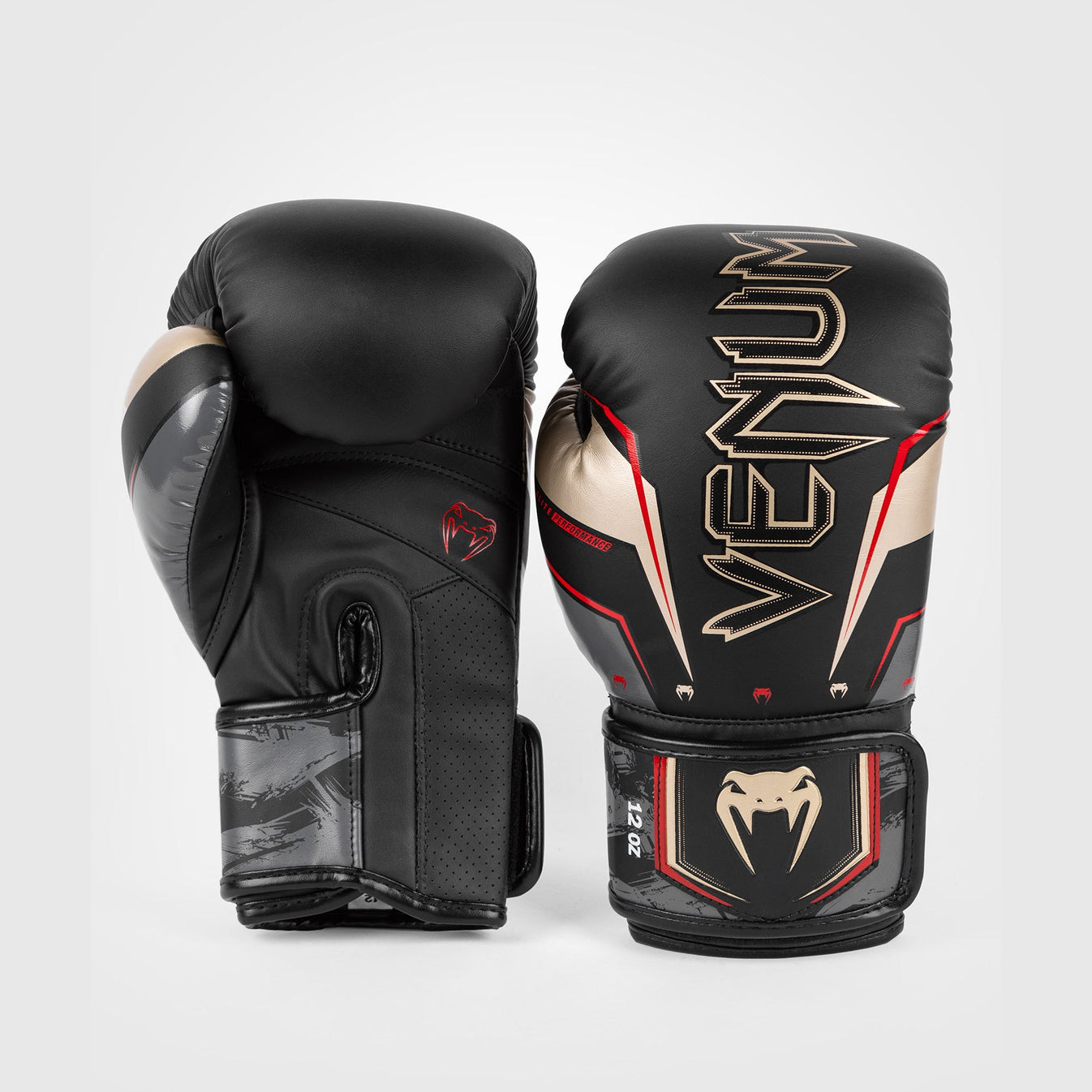Venum Elite Evo Boxing Gloves - Black/Gold/Red - Venum