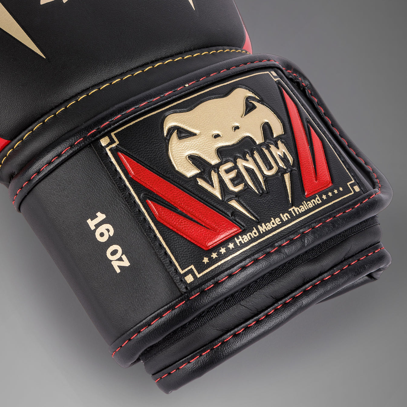 Venum Elite Boxing Gloves - Black/Gold/Red - Venum