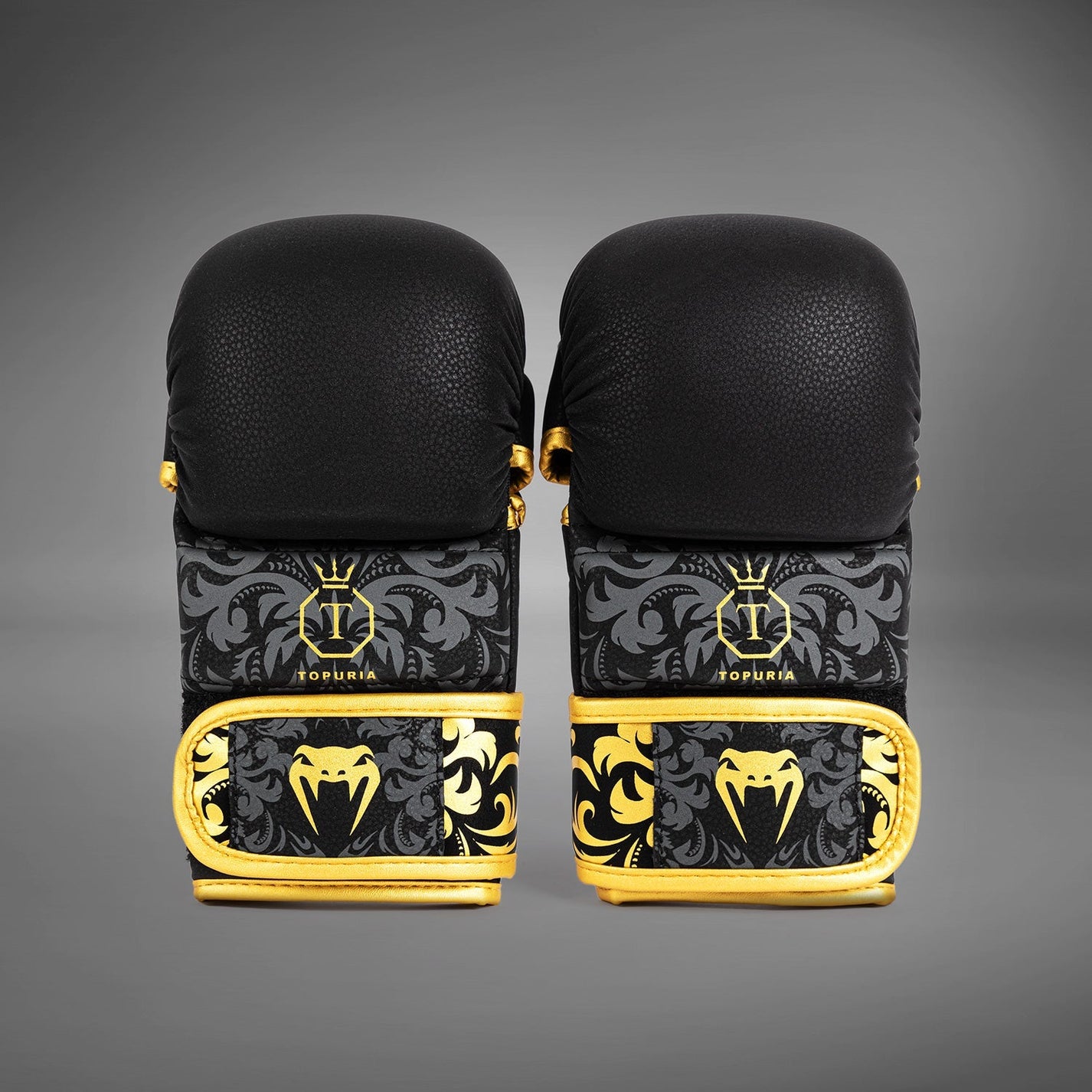 Venum x Topuria Unmatched Edition MMA Sparring Gloves - Black/Gold - Venum