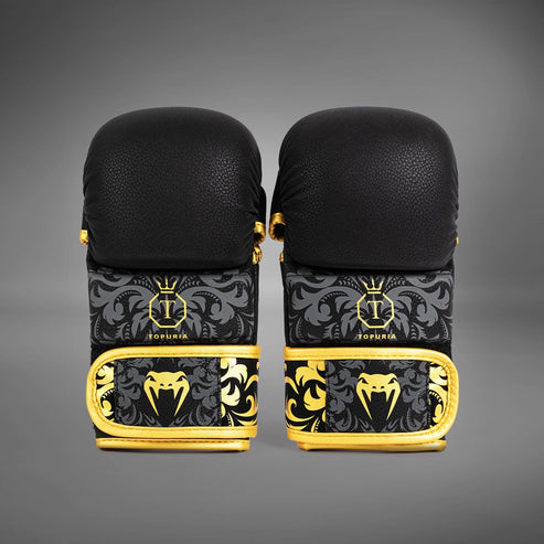 Venum x Topuria Unmatched Edition MMA Sparring Gloves - Black/Gold - Venum