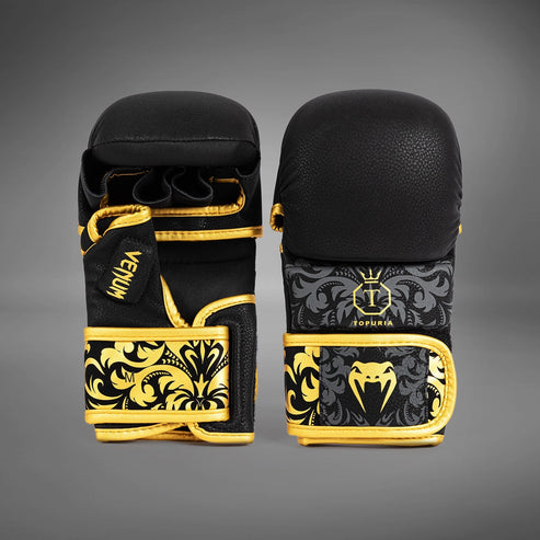 Venum x Topuria Unmatched Edition MMA Sparring Gloves - Black/Gold - Venum
