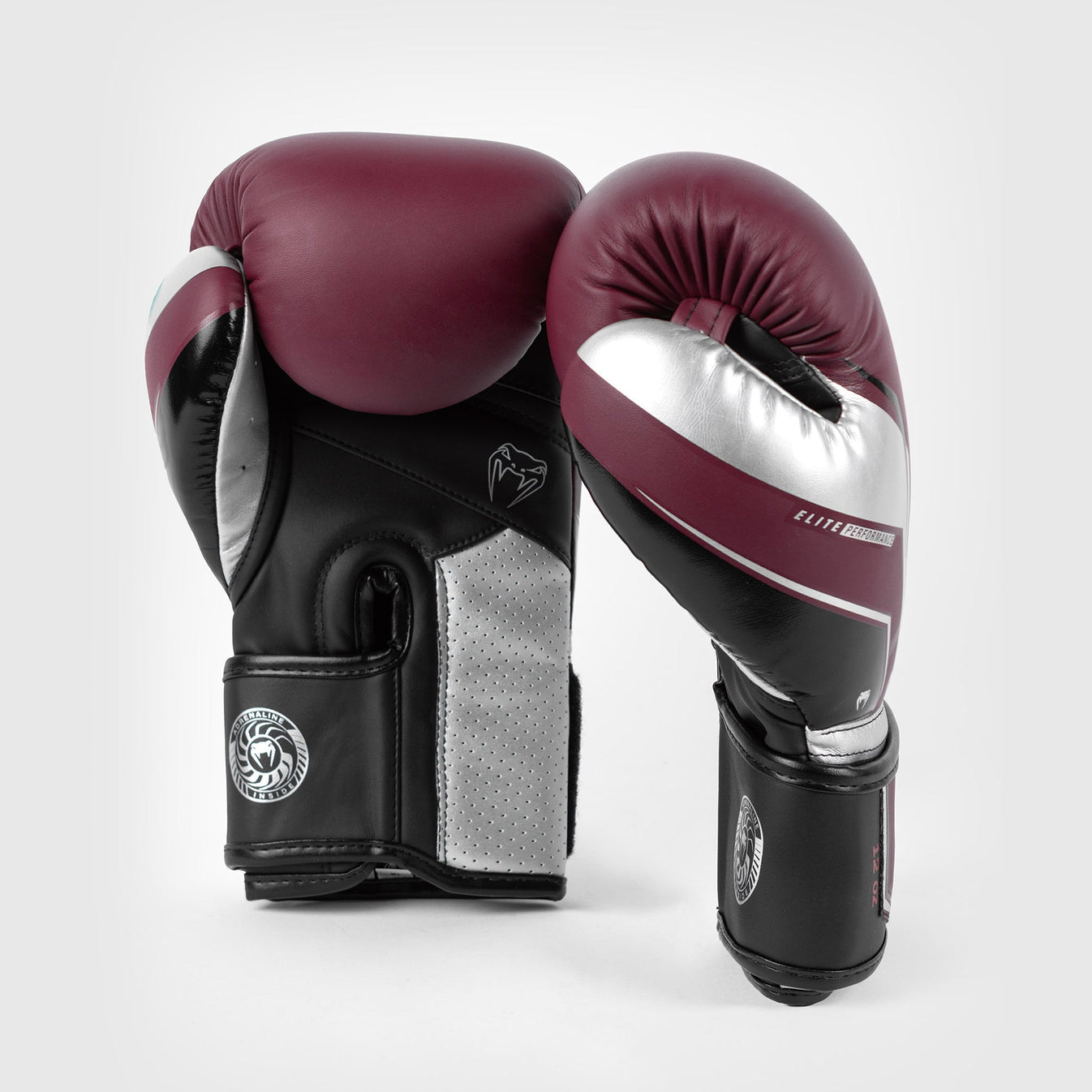 Venum Elite Evo Boxing Gloves - Burgundy/Silver - Venum