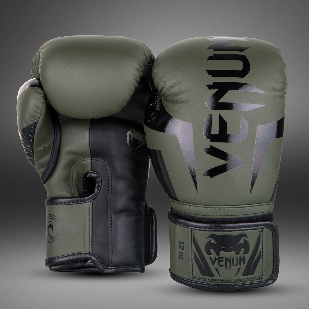 Venum Elite Boxing Gloves - Khaki/Black - Venum