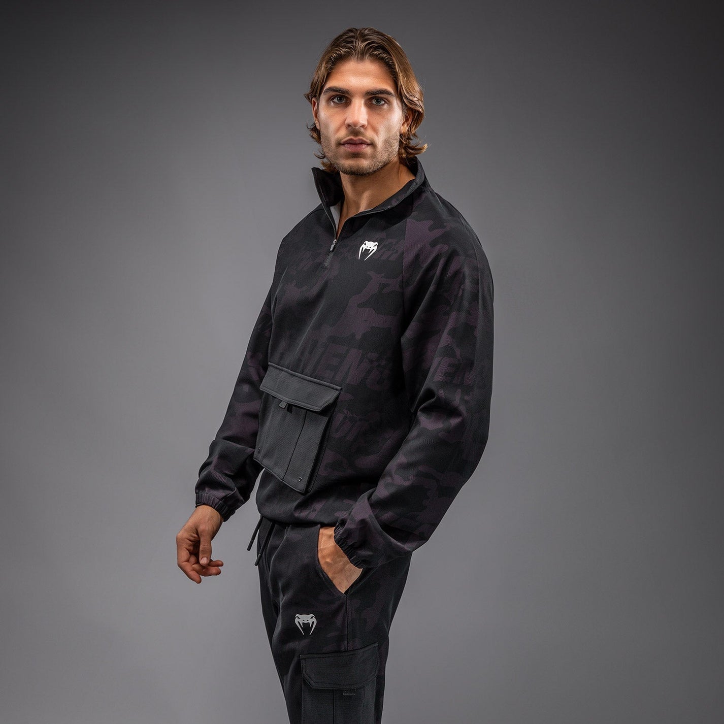 Venum Trooper Men's Half-Zip Jacket - Black/Purple - Venum